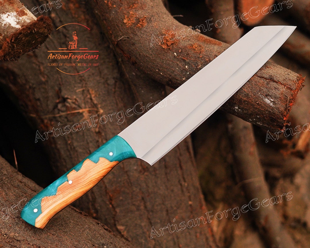 Handmade Japanese Bunka Shape Damascus Steel Chef Knife, Forged Chef ...
