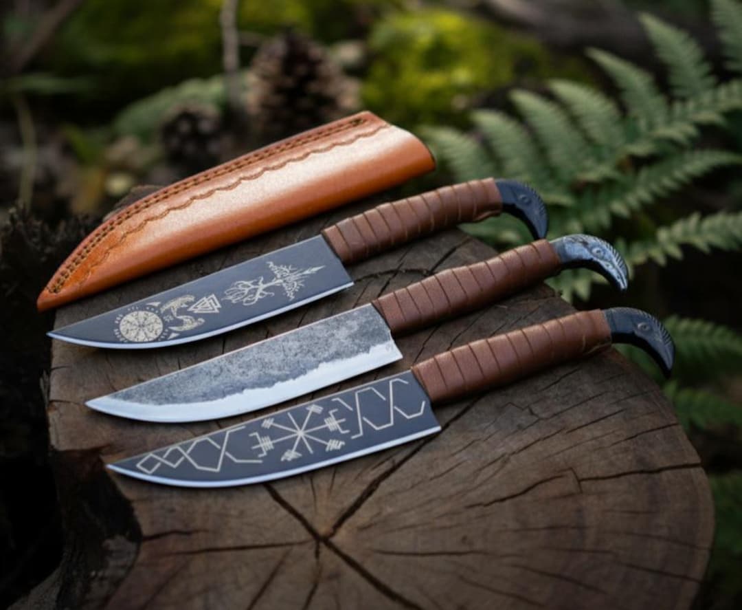 Hand-forged Odin Raven Viking Knife | Personalized High-carbon Steel ...
