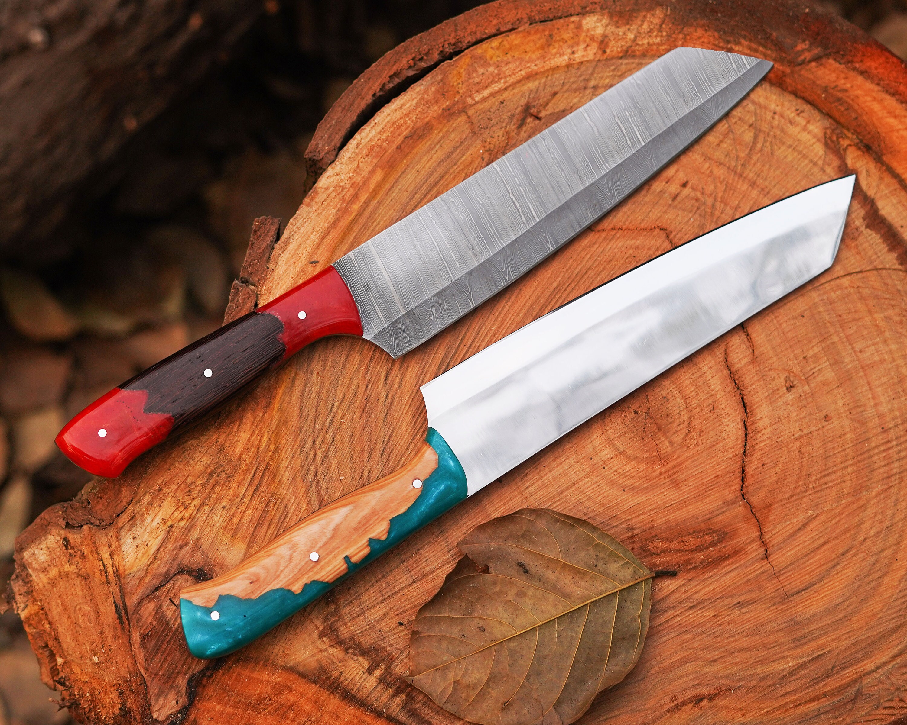Handmade Japanese Bunka Shape Damascus Steel Chef Knife, Forged Chef ...