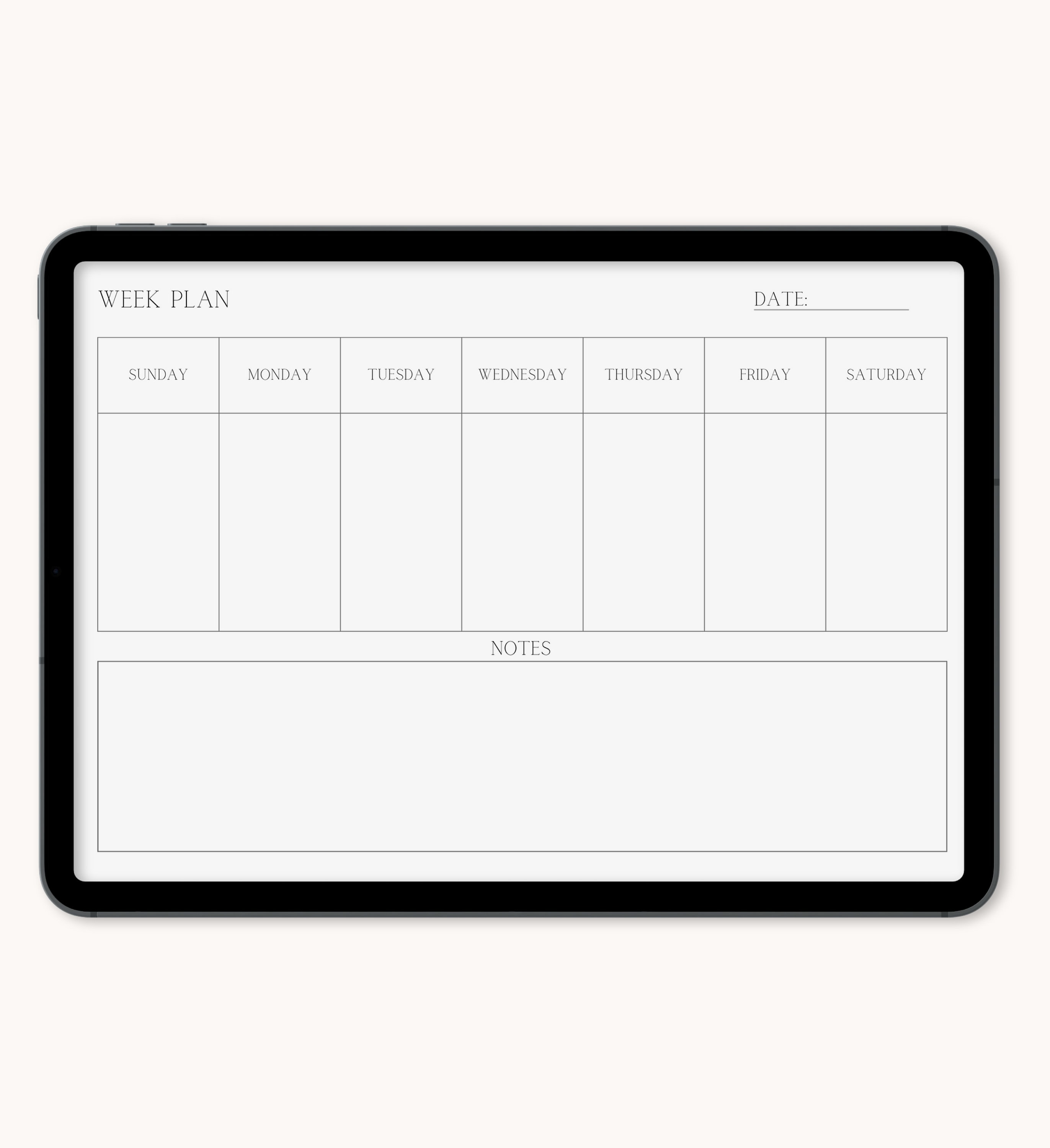 Printable One Page Weekly Planner Landscape, A4/a5/letter/half Letter ...