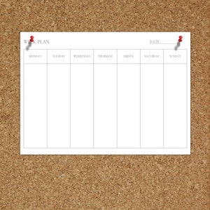 Printable One Page Weekly Planner Landscape, A4/a5/letter/half Letter ...