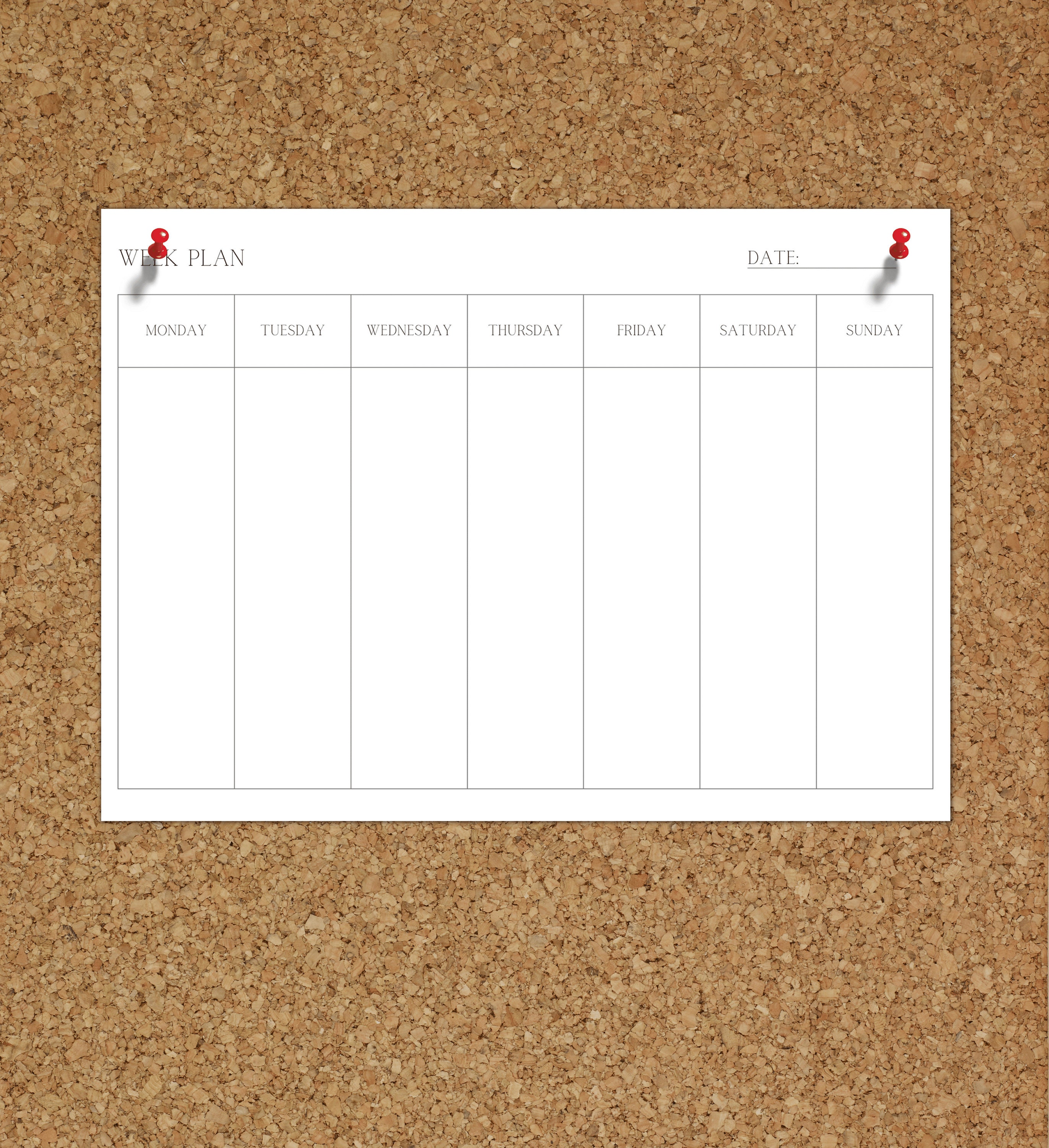 Printable One Page Weekly Planner Landscape, A4/a5/letter/half Letter ...