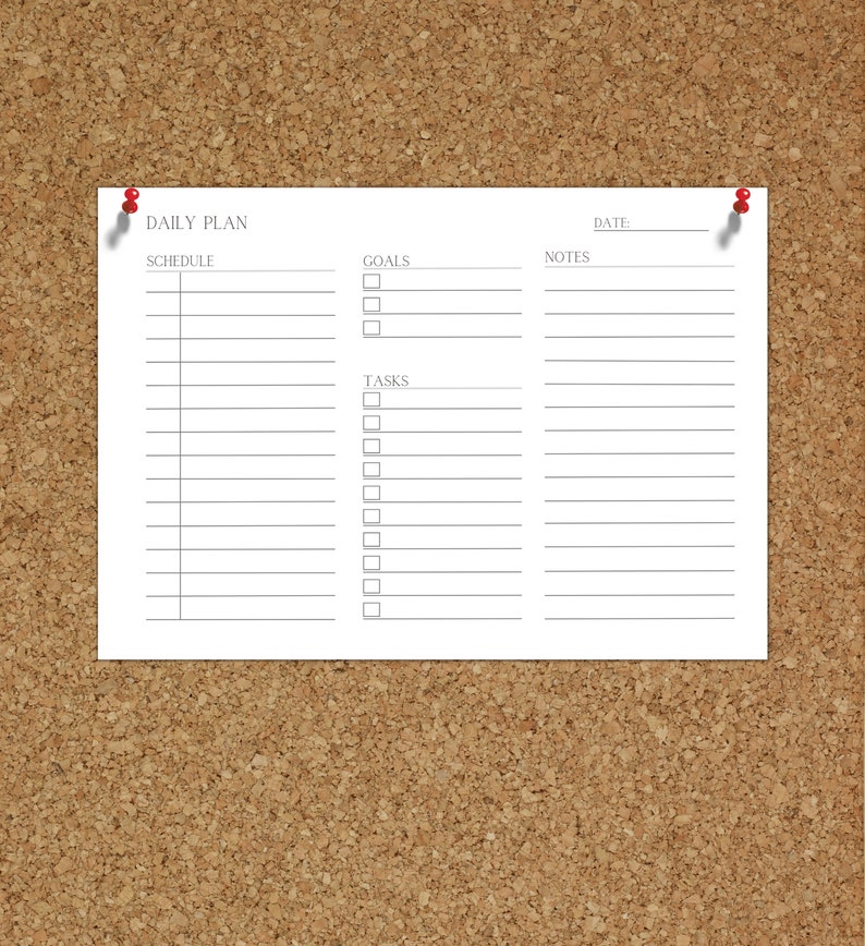 Printable Daily Planner Landscape, Daily Task List, Planner Insert ...
