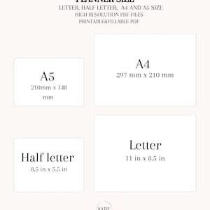 Printable One Page Weekly Planner Landscape, A4/a5/letter/half Letter ...