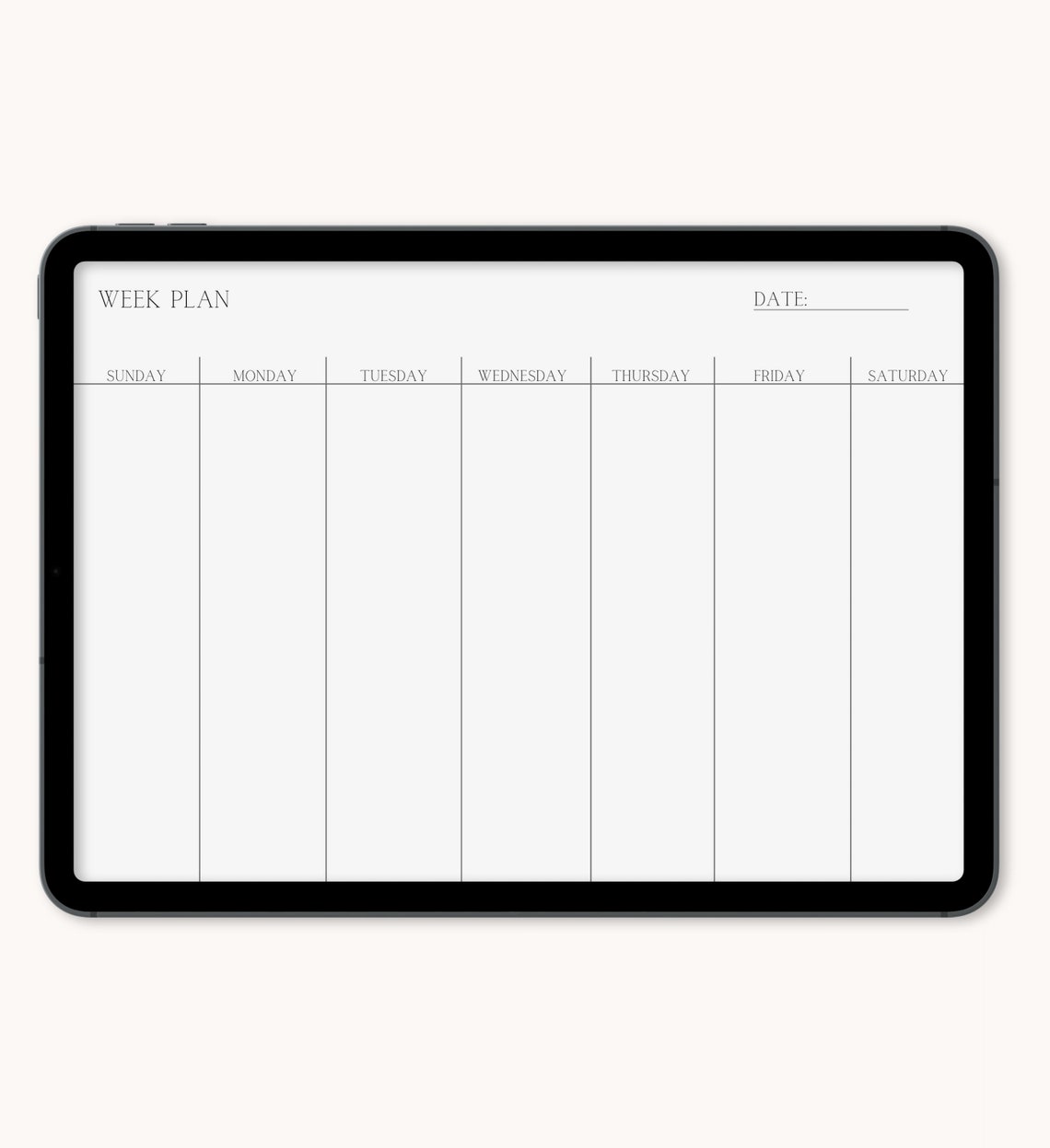 Printable One Page Weekly Planner Landscape, A4/a5/letter/half Letter ...