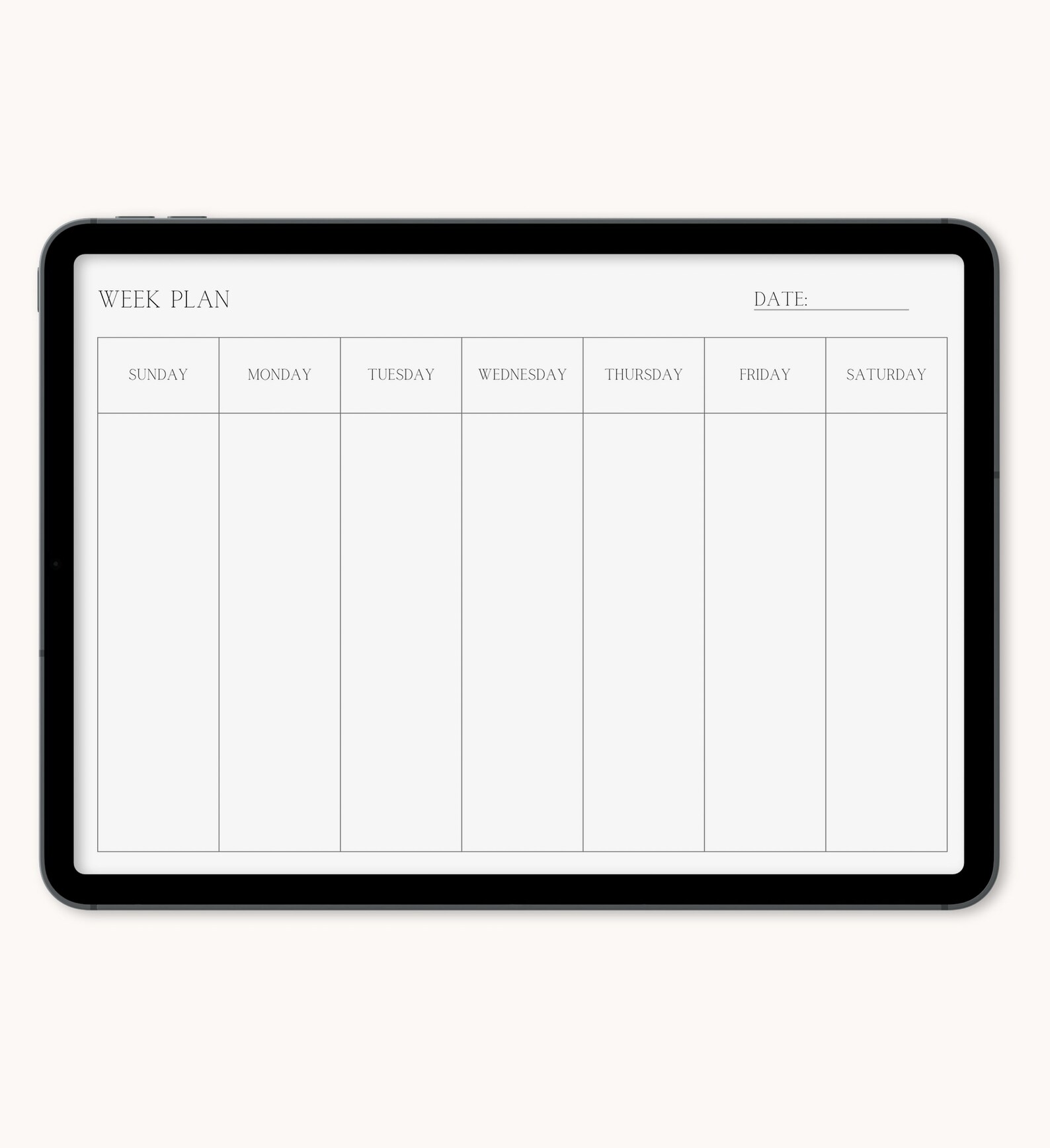 Printable One Page Weekly Planner Landscape, A4/a5/letter/half Letter ...