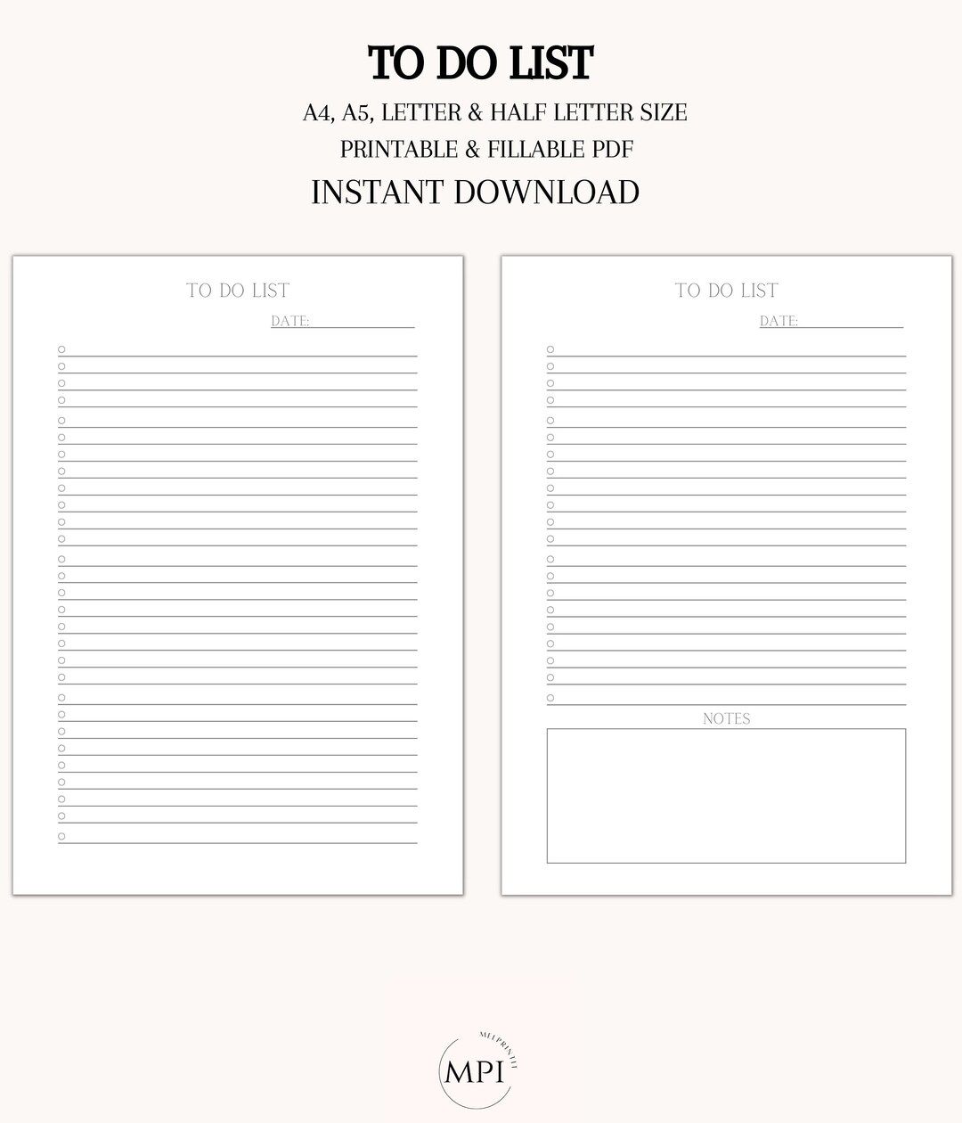 To Do List Printable, Check List, Task List, Planner Insert ...