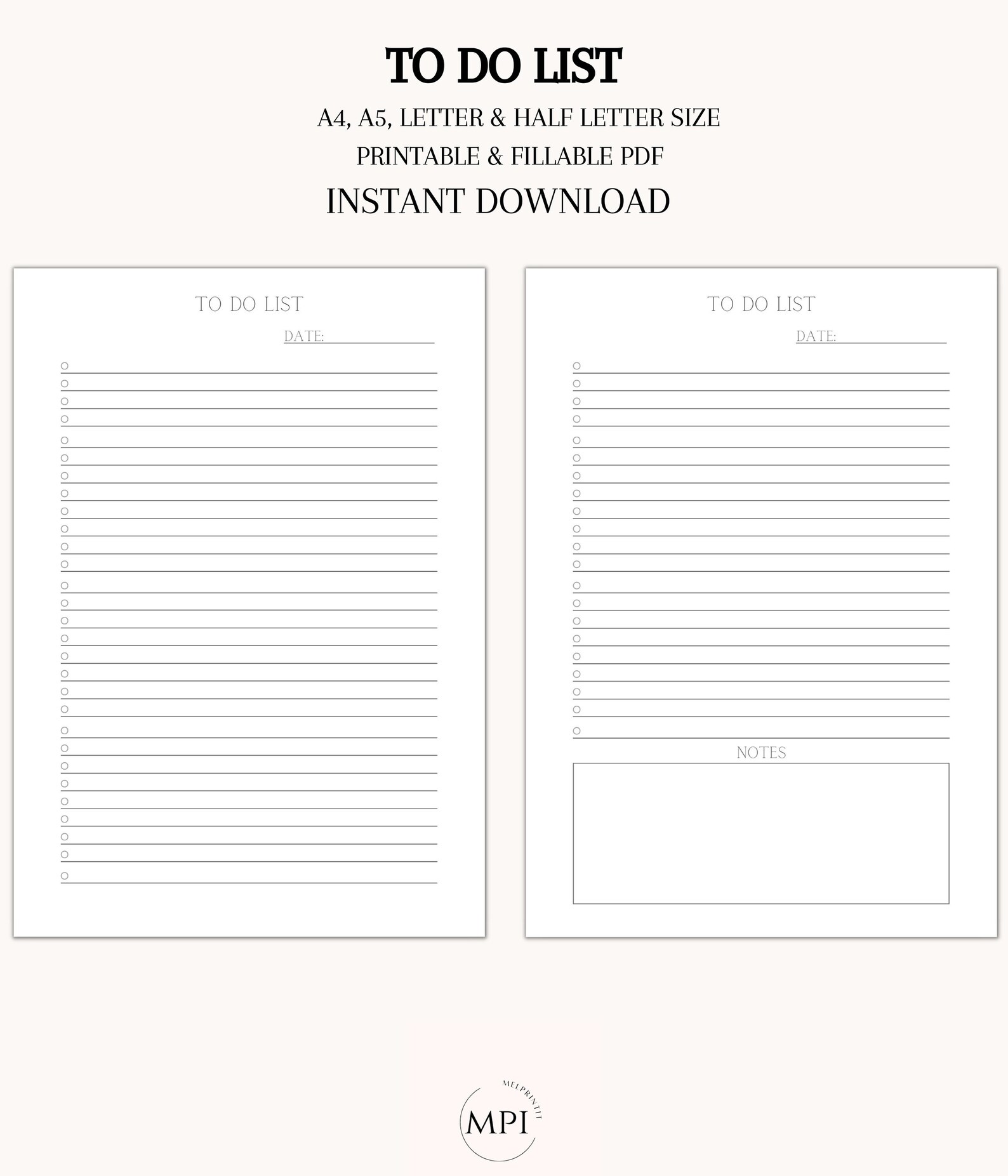 To Do List Printable, Check List, Task List, Planner Insert ...