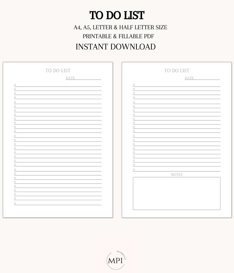 To Do List Printable, Check List, Task List, Planner Insert ...