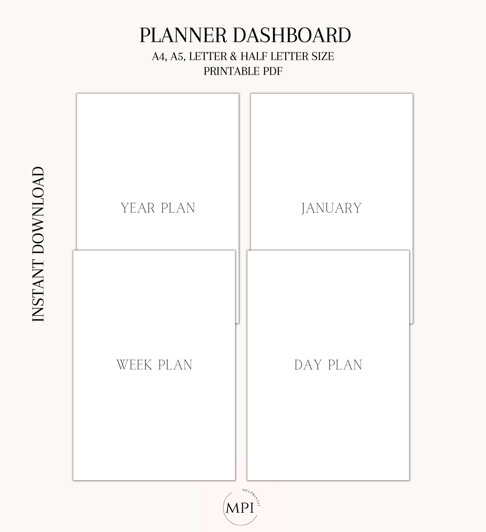 Printable Planner Dashboard, Year/month/week/day Planner Dashboard ...