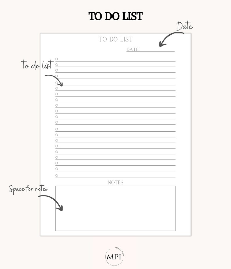To Do List Printable, Check List, Task List, Planner Insert ...