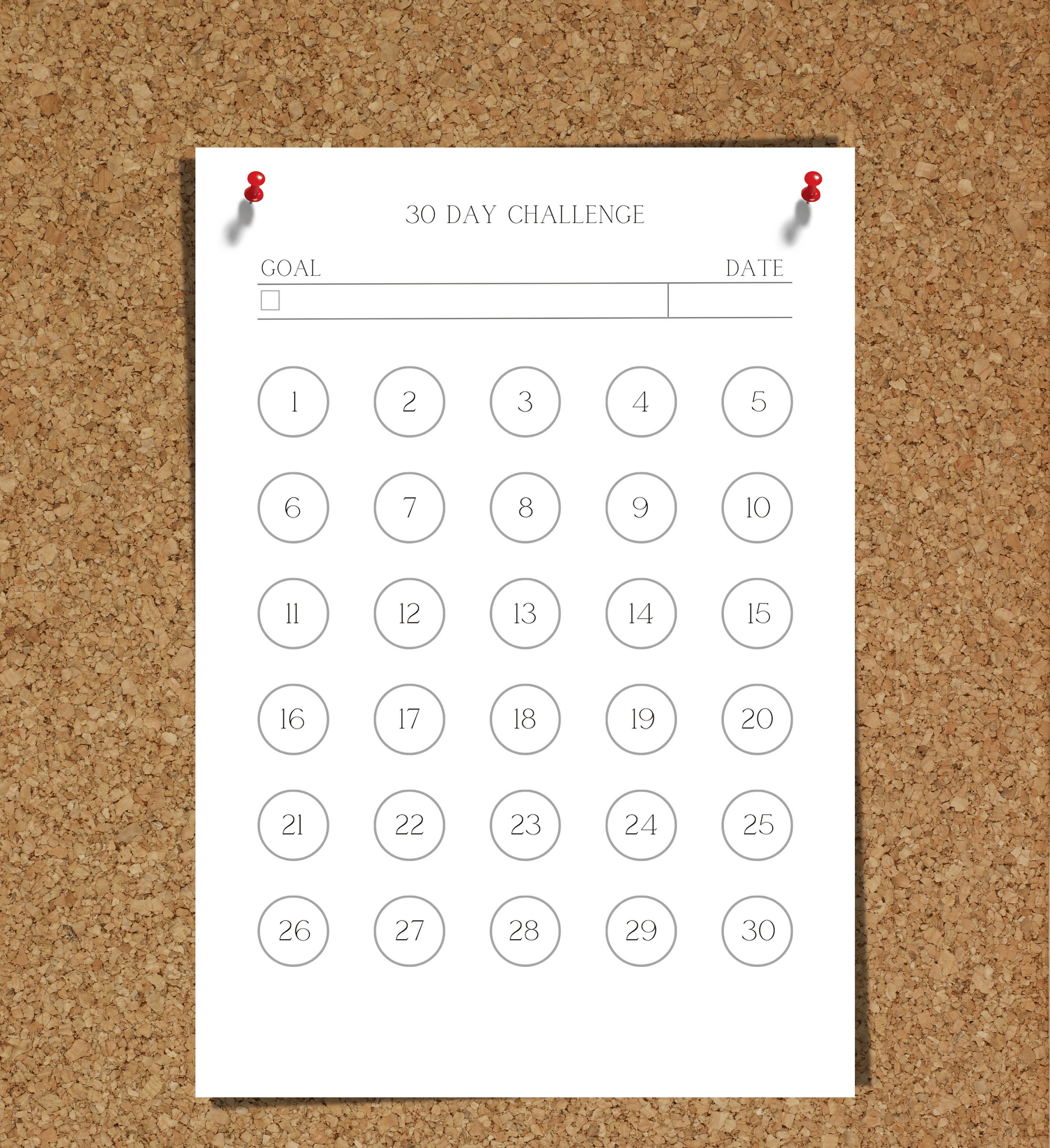 Printable 30 Day Challenge, Goal Setting, Goal Progress Tracker, Habit ...