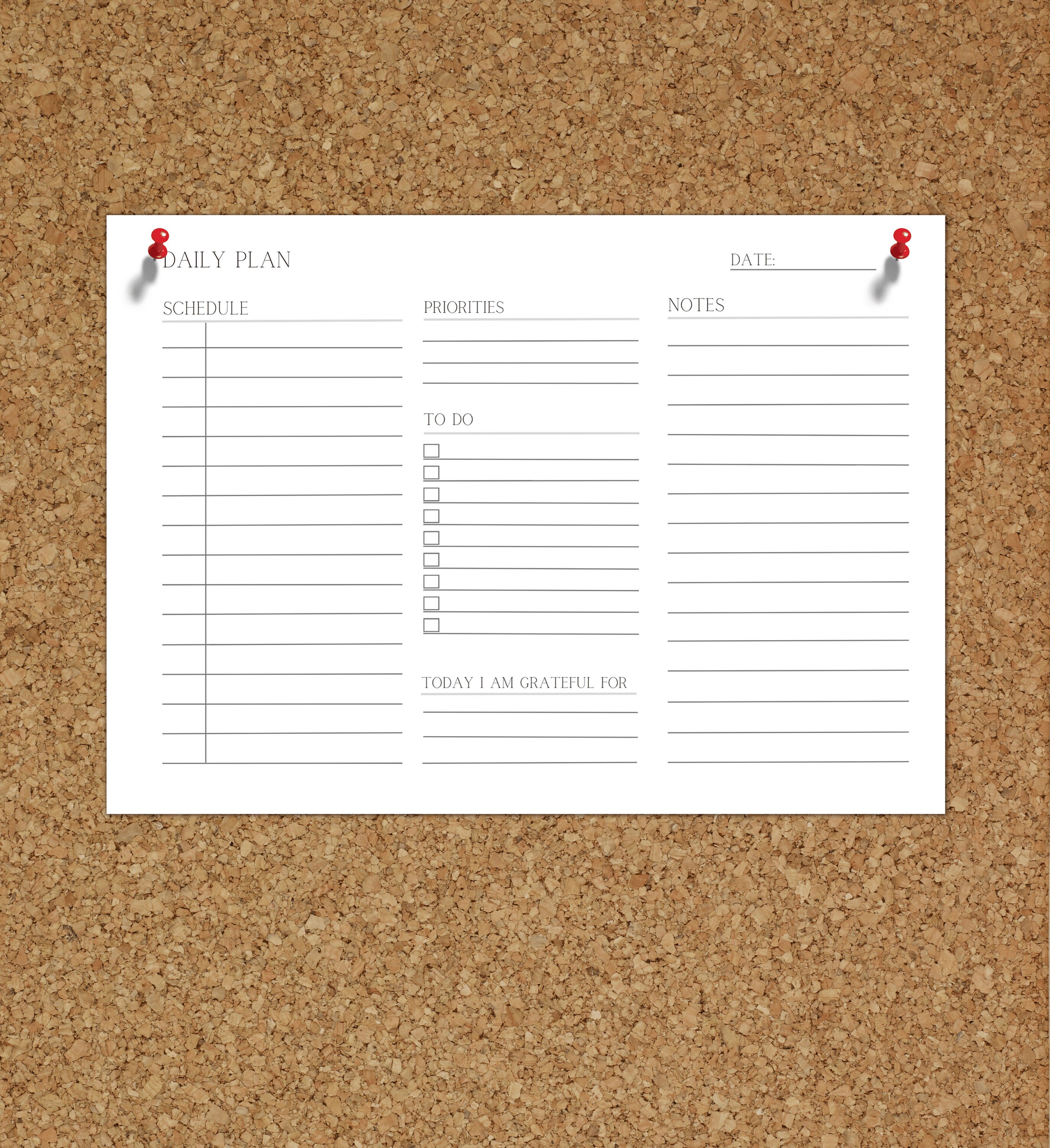 Printable Daily Planner Landscape, Daily to Do List, Planner Insert ...