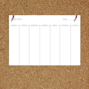 Printable One Page Weekly Planner Landscape, A4/a5/letter/half Letter ...