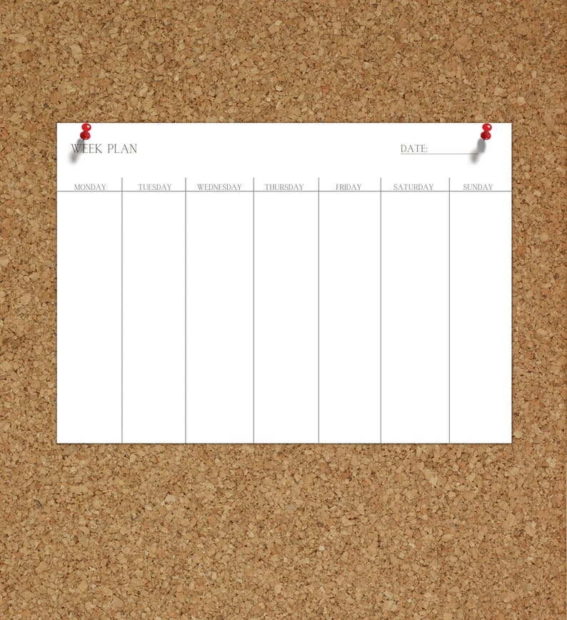Printable One Page Weekly Planner Landscape, A4/a5/letter/half Letter ...