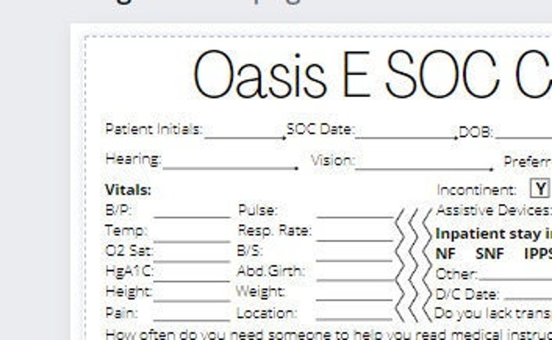 Oasis E Cheatsheet - Oasis Home Health Nurse | Template | Nurse Brain ...