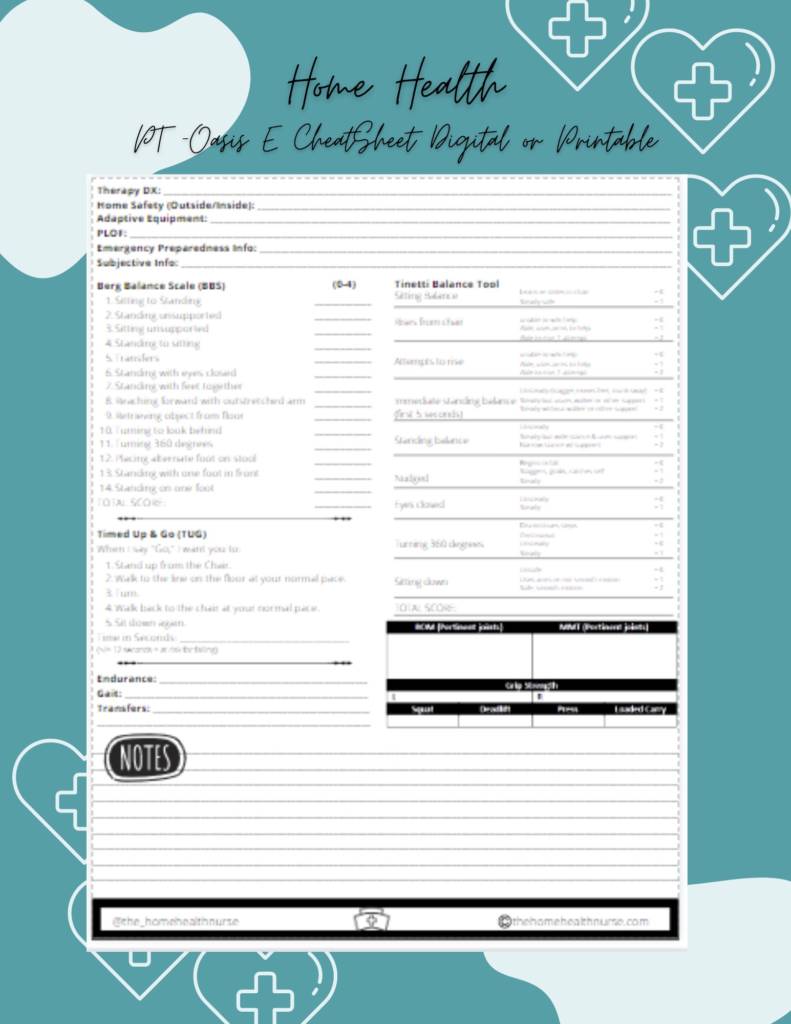 Oasis E Therapy Cheatsheet | Start of Care Template | OASIS | SOC ...