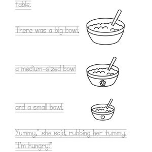 Goldilocks & the 3 Bears | Printable | Handwriting Practice | Coloring ...