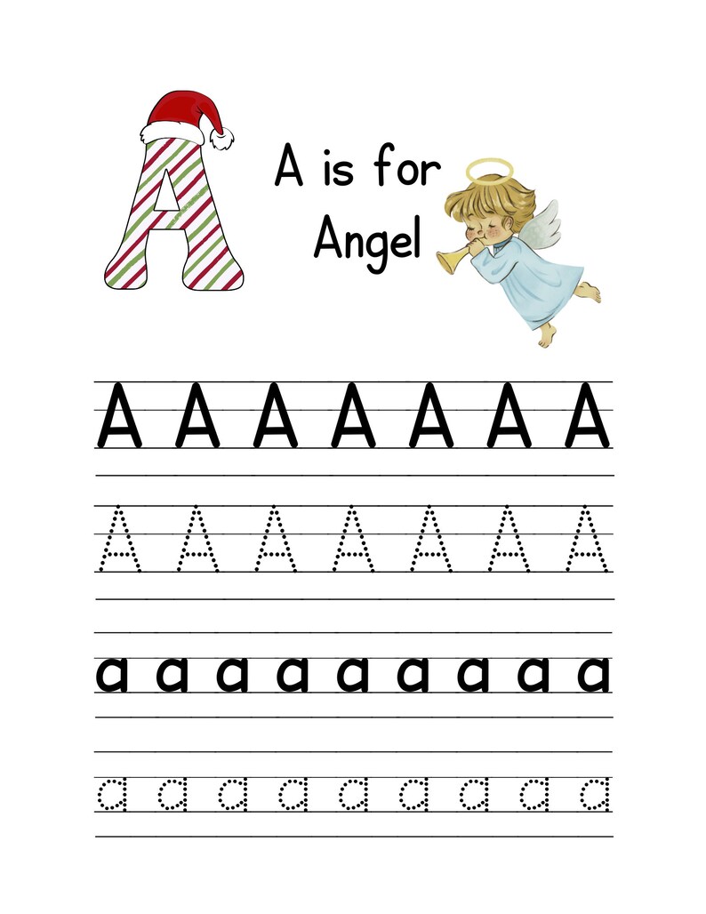 Christmas Alphabet Printable | Handwriting Practice | Letters A-Z ...