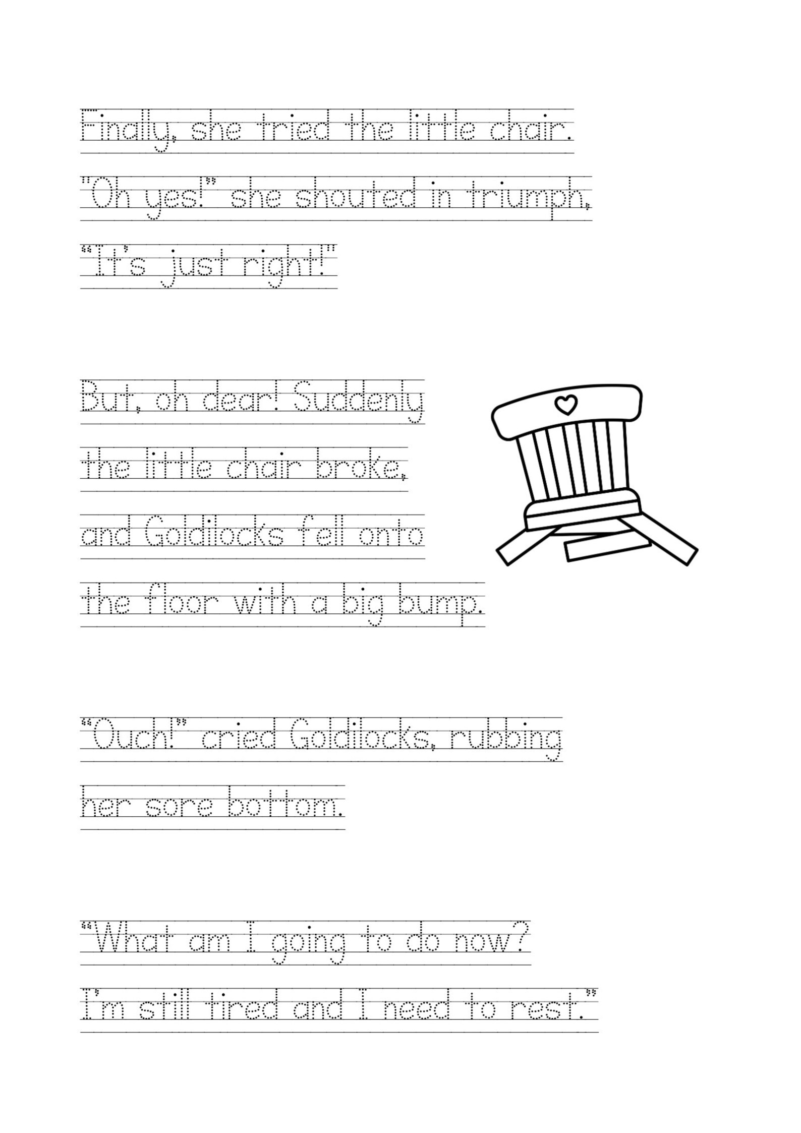 Goldilocks & the 3 Bears | Printable | Handwriting Practice | Coloring ...