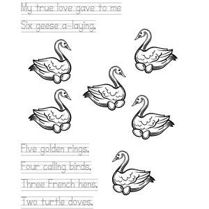 12 Days of Christmas | Printable | Handwriting Practice | Colouring ...