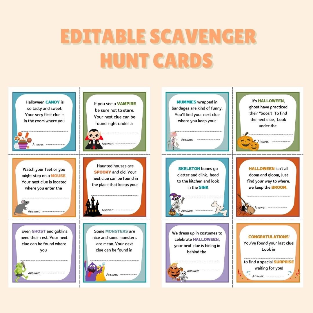 Halloween Scavenger Hunt BUNDLE! - Etsy