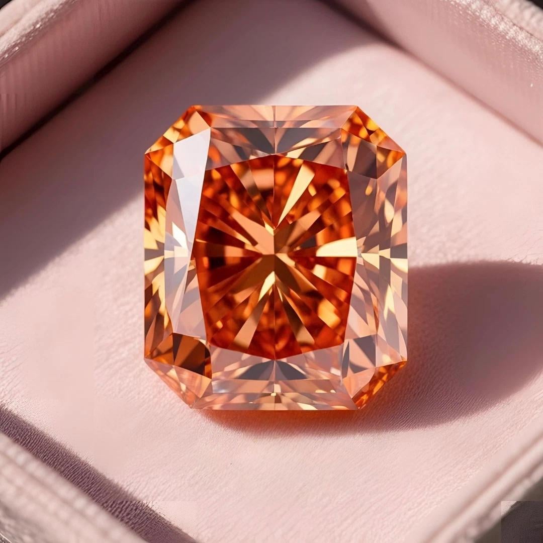 5 Crt Orange Radiant Cut Loose Diamond, D Color VVS1 - Etsy