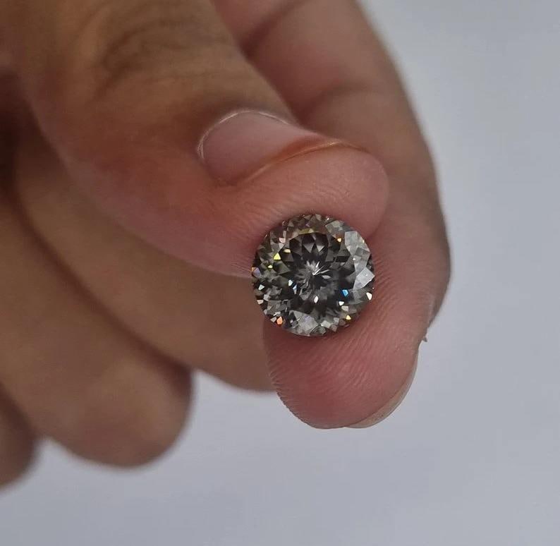 2 Crt Luxury Portuguese Cut Diamond | Loose Faceted Round Grey Color ...