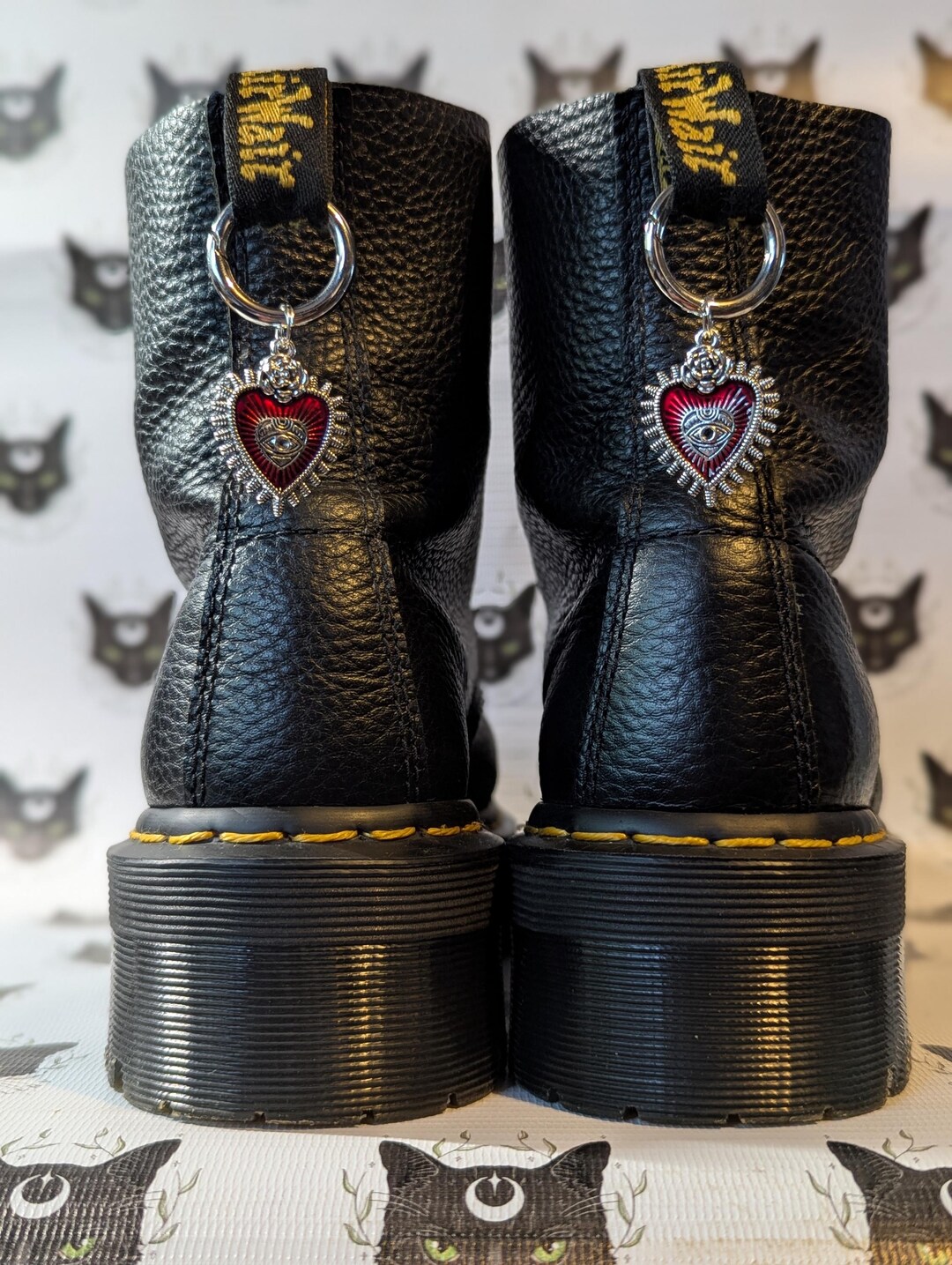 Evil Eye Sacred Heart Boot Charms - Etsy