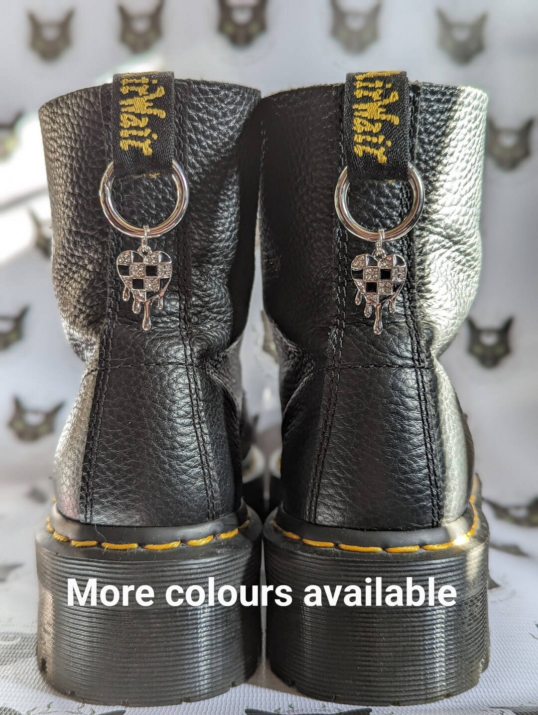 Gold and Silver Checkerboard Heart Boot Charms - Etsy