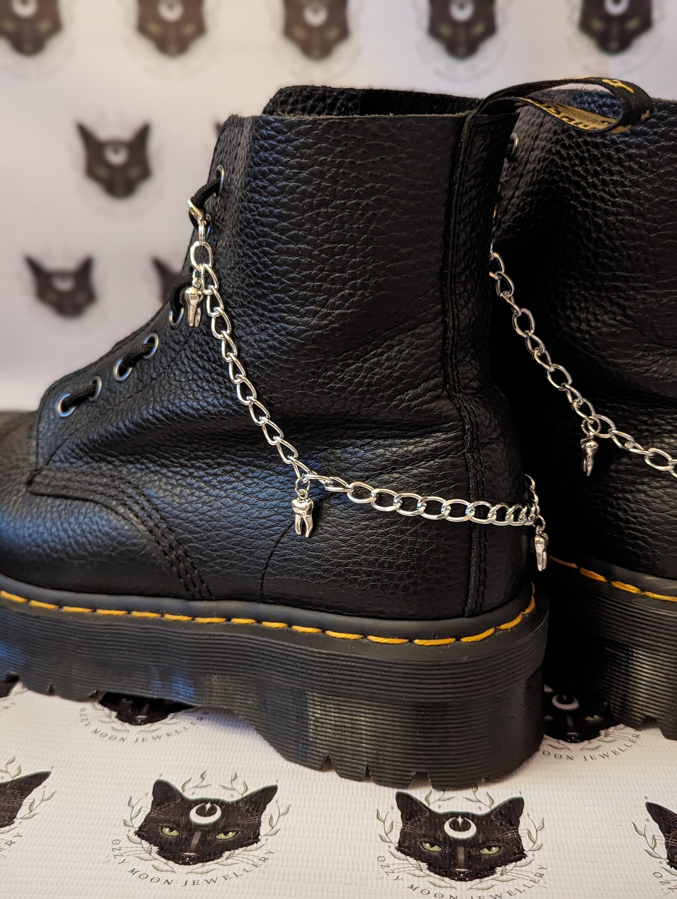 Handmade Silver Teeth Boot Chains - Etsy