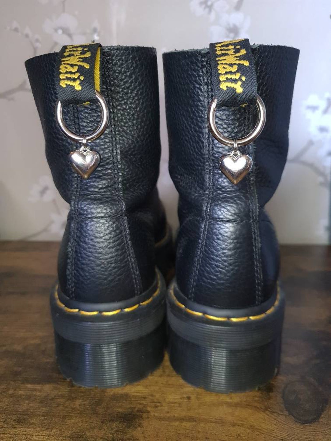 Handmade Silver Heart Boot Charms - Etsy