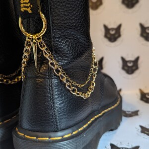 Handmade Gold Spike Double Chain Boot Chains - Etsy