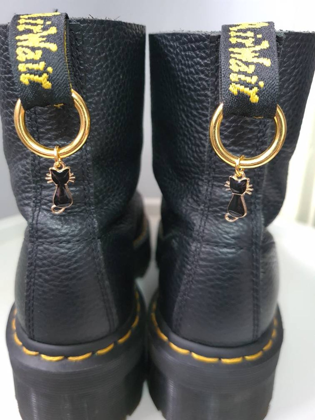 Black and Gold Cat Boot Charms - Etsy