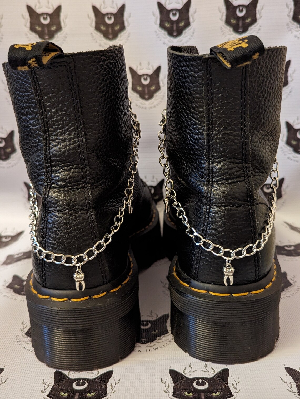 Handmade Silver Teeth Boot Chains - Etsy