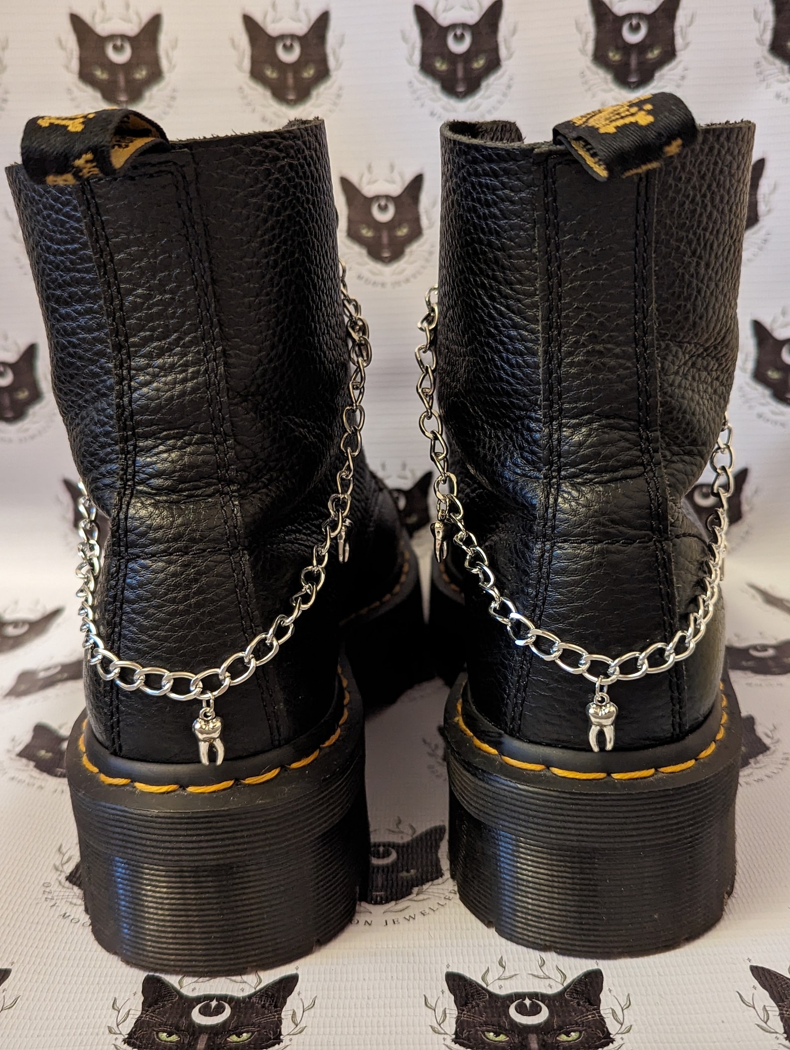 Handmade Silver Teeth Boot Chains - Etsy