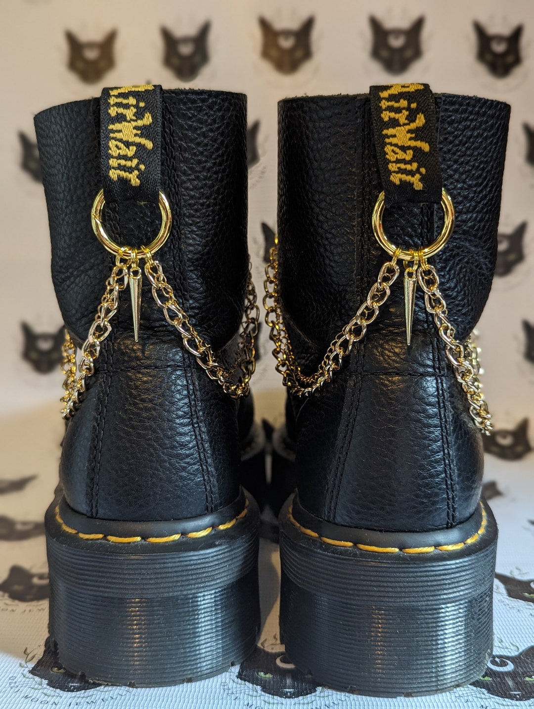 Handmade Gold Spike Double Chain Boot Chains - Etsy