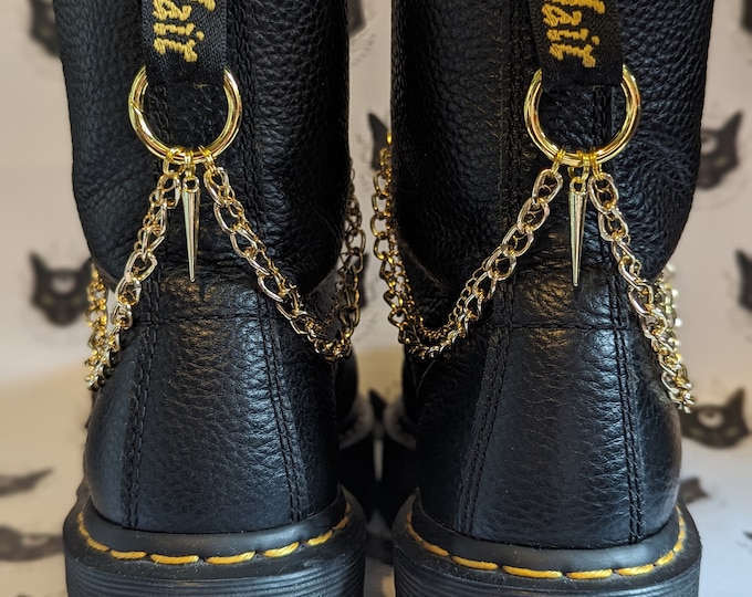 Handmade Gold Spike Double Chain Boot Chains - Etsy