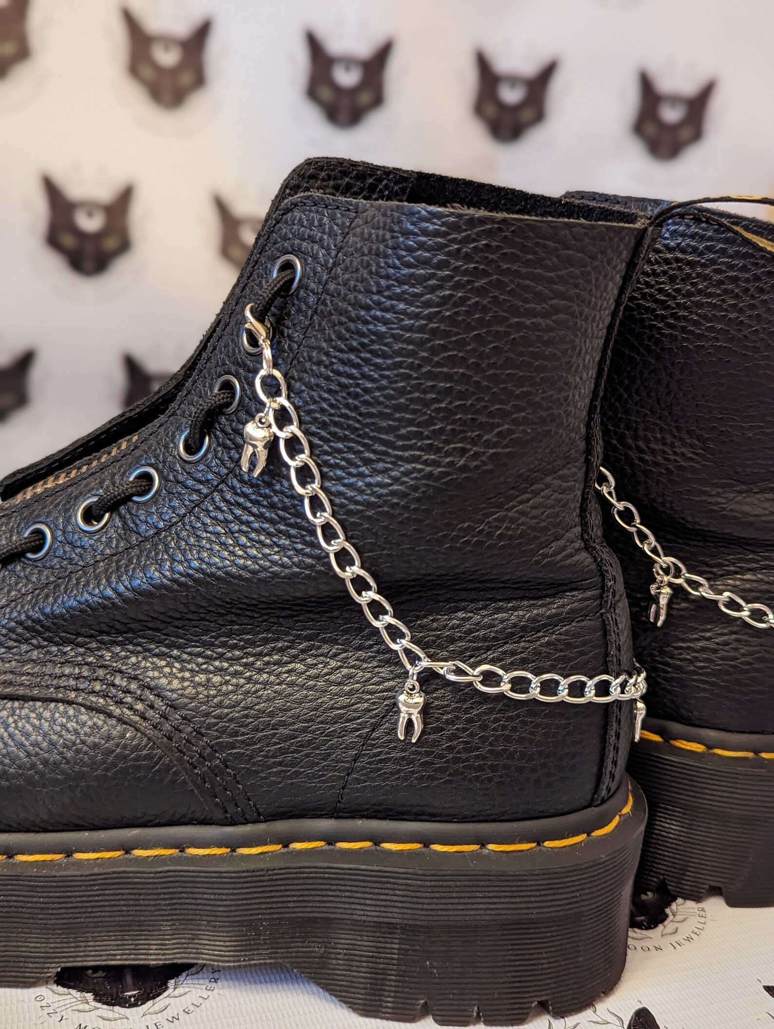 Handmade Silver Teeth Boot Chains - Etsy