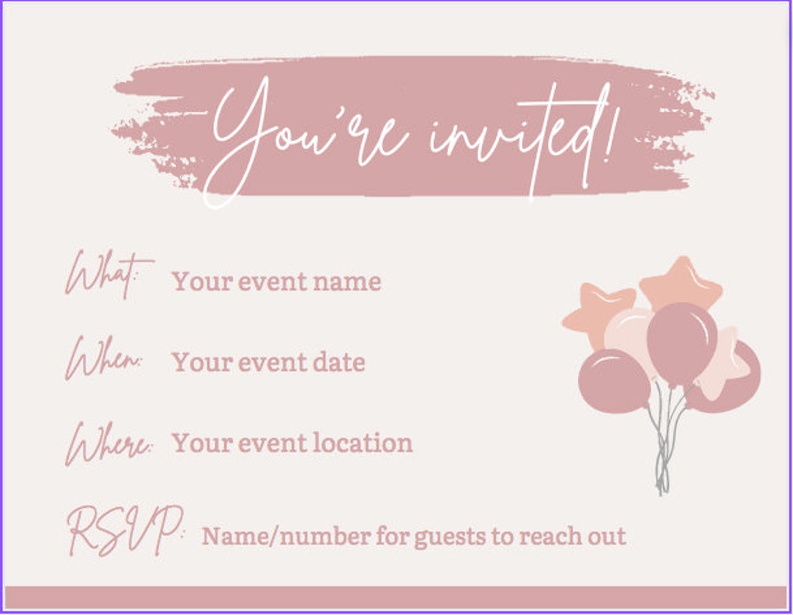 You're Invited! Invitation Template - Etsy