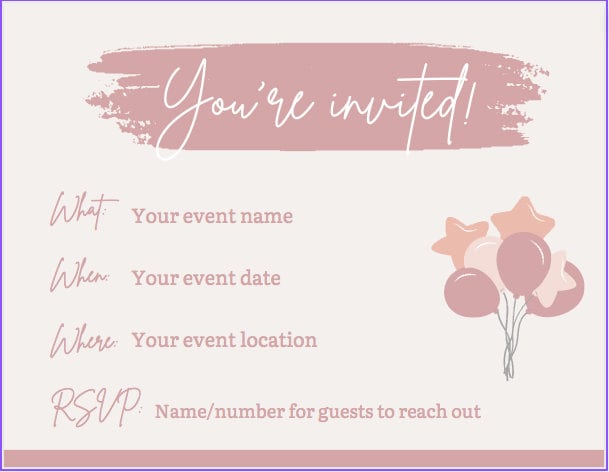 You're Invited! Invitation Template - Etsy