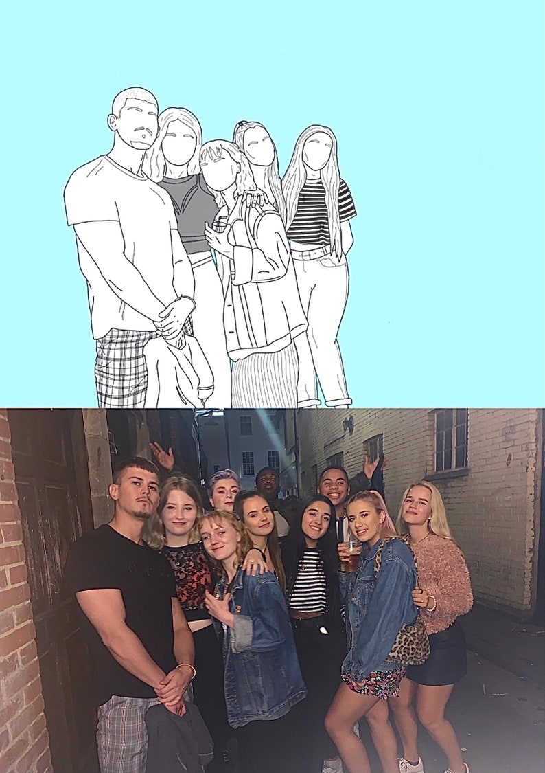 Custom Digital Line Drawing: Outline Art Drawn From Your Photo - Etsy