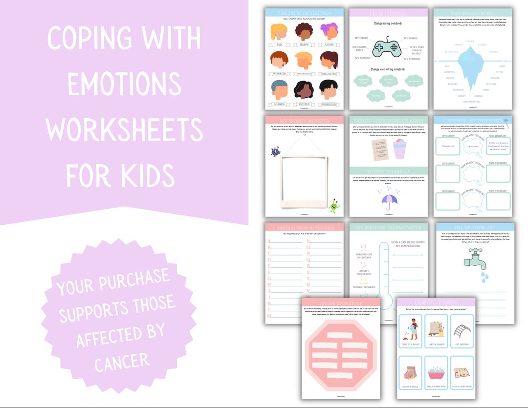 Coping With Emotions Worksheets for Kids Anger and Anxiety - Etsy