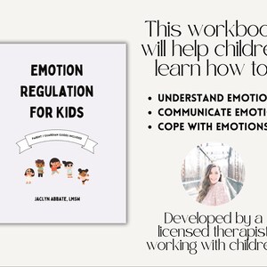 Emotion Regulation Workbook for Kids, Therapy Worksheets for Kids ...