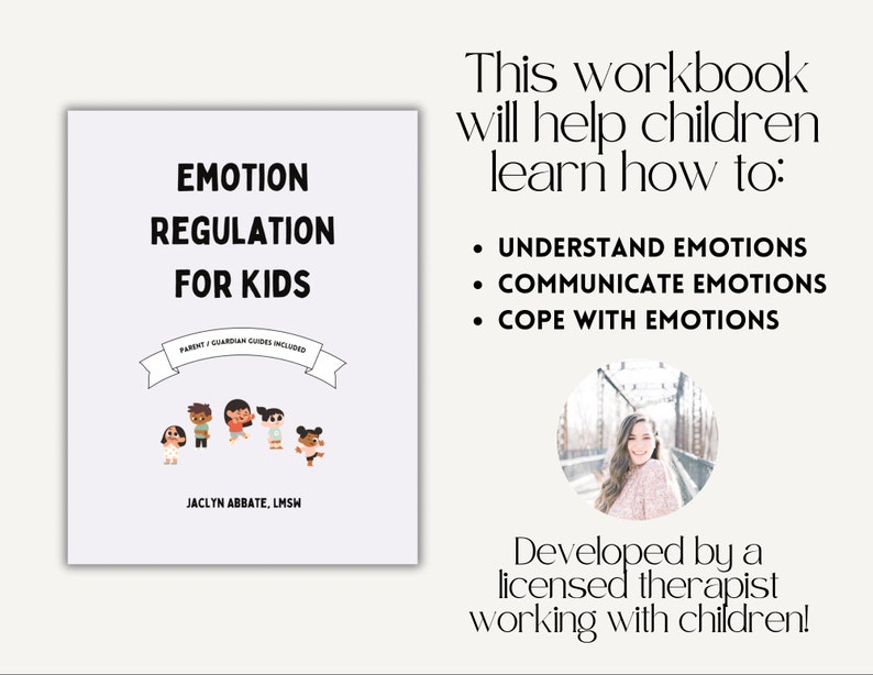 Emotion Regulation Workbook for Kids, Therapy Worksheets for Kids ...