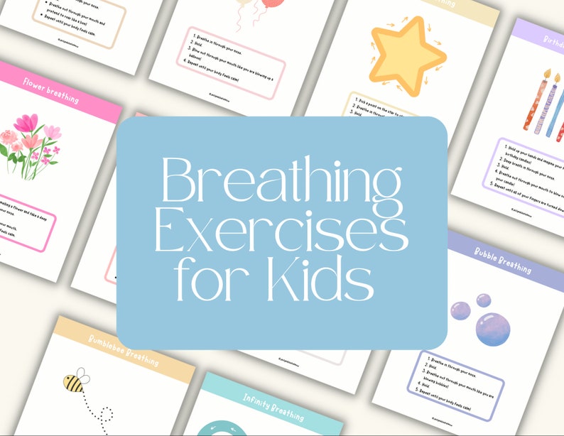Breathing Exercises for Kids, Breathing Cards, Mindfulness for Kids - Etsy