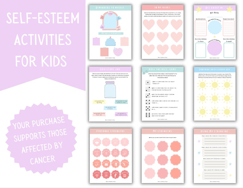 Self-esteem Worksheets for Kids Self-esteem Activities for - Etsy