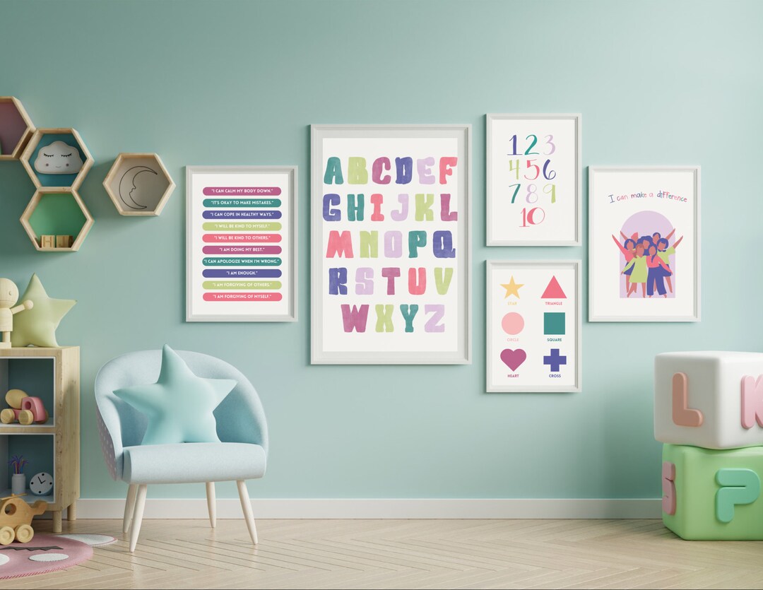 Bright Colors Playroom Posters; Therapy Office Posters; Classroom ...