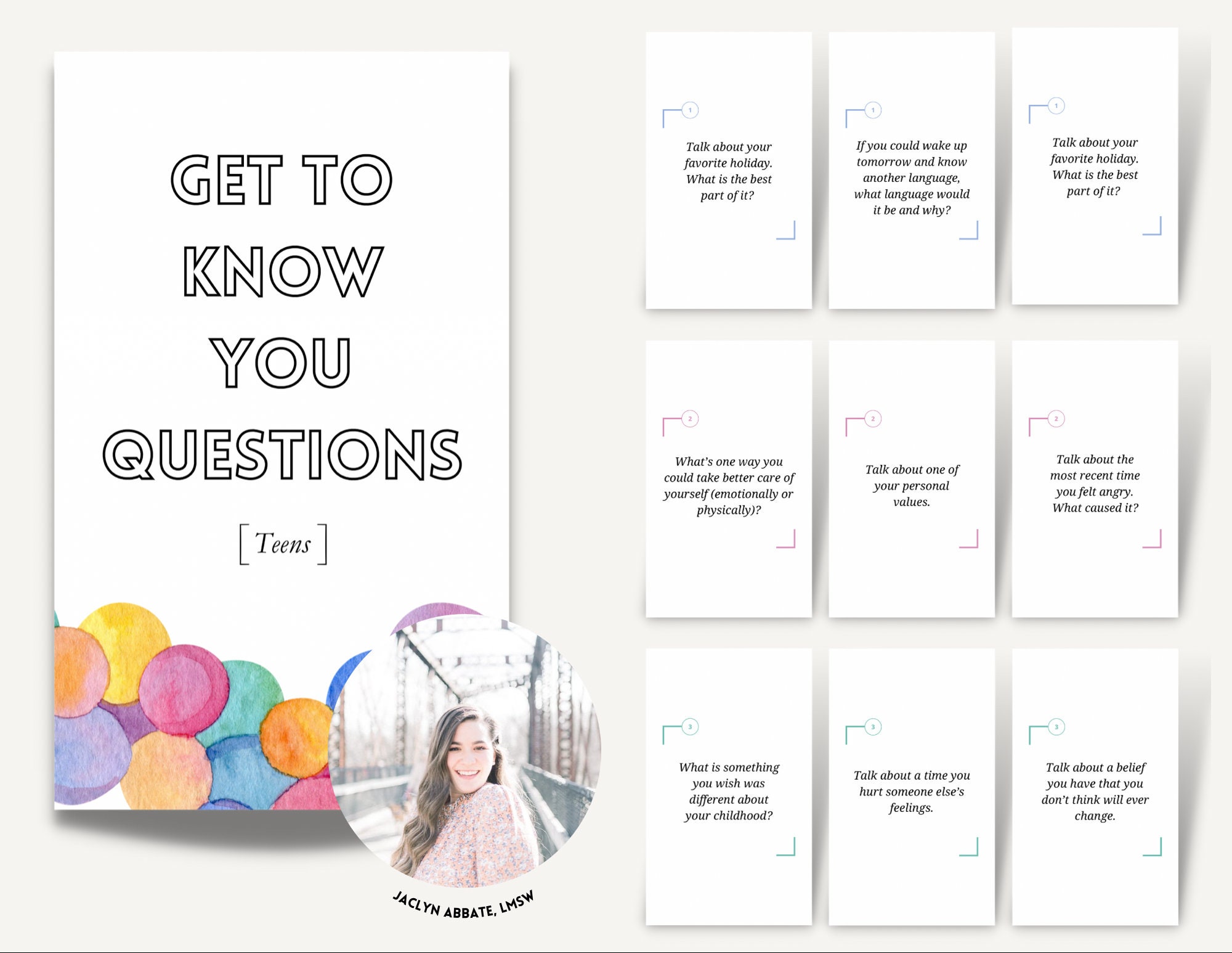 Get to Know You Questions for Teen Groups; Teen Therapy Resources ...