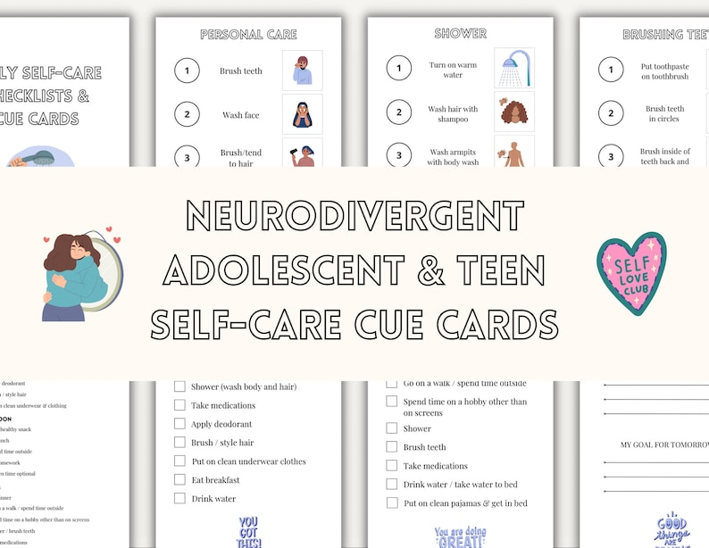 Neurodivergent Teen & Adolescent Personal Care Cue Cards ...